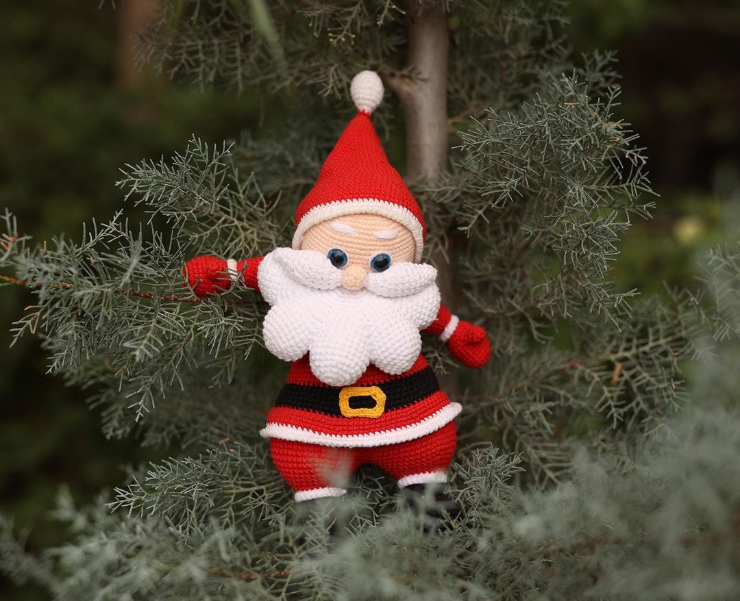 Crochet Santa Claus, 16 Inches Puppet, Amigurumi Christmas Gifts ...