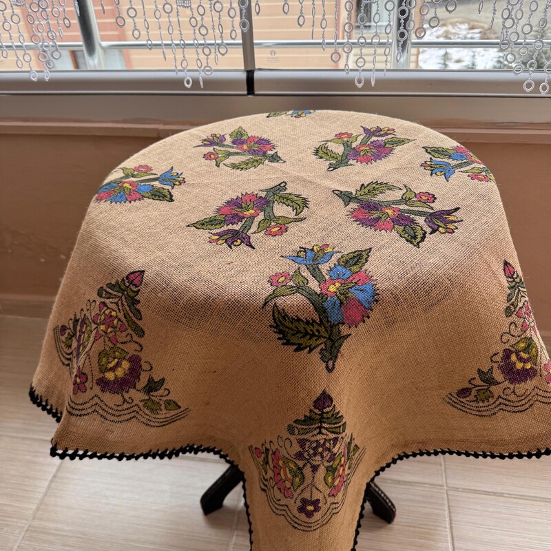 Jute Tablecloth - Etsy