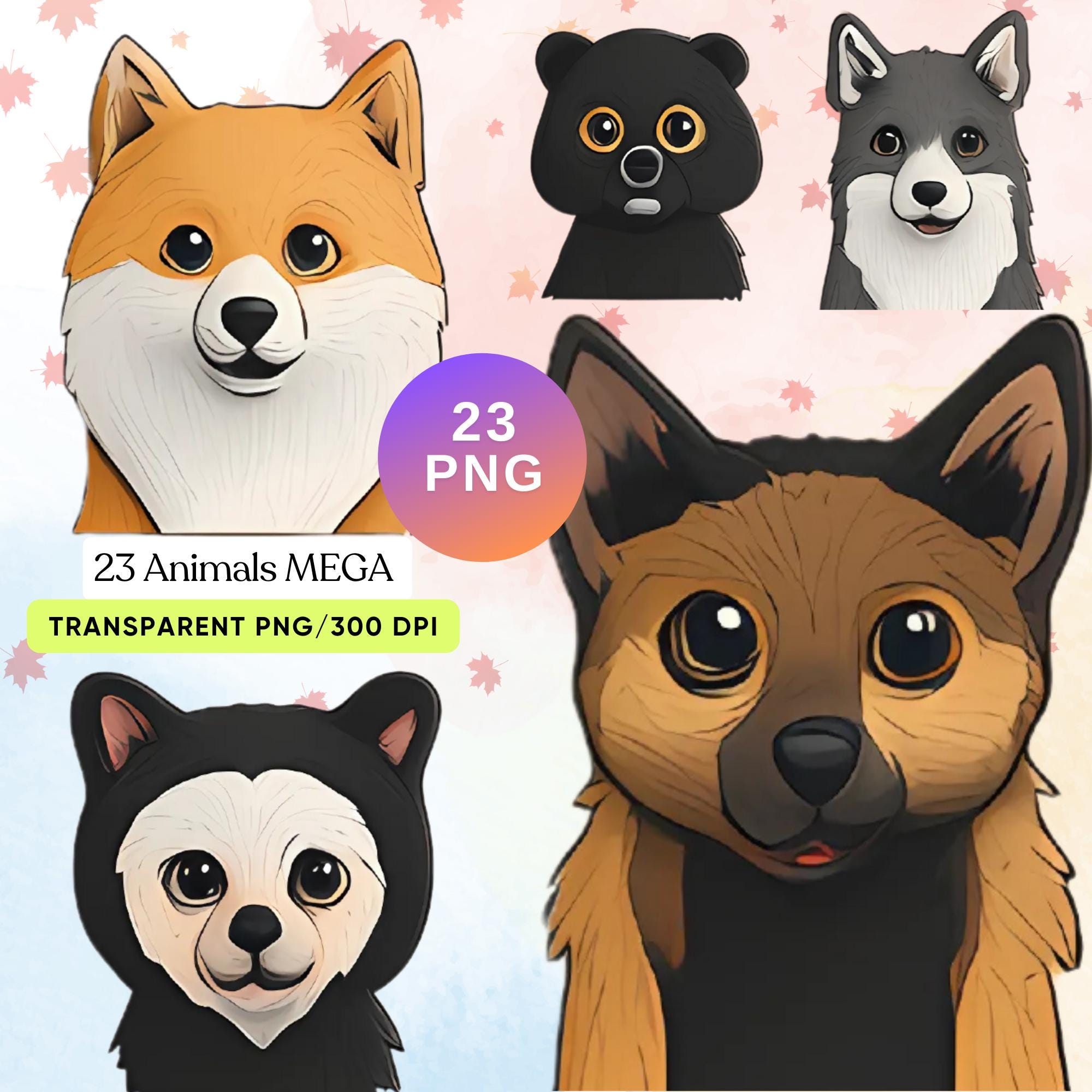 23 Animals MEGA Bundle Clipart Cute Animals PNG Clipart - Etsy
