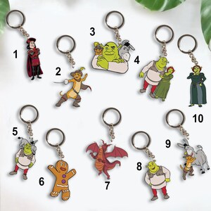 Personalized Shrek Keychain, Shrek and Fiona Keychain, Gingerbread Man ...