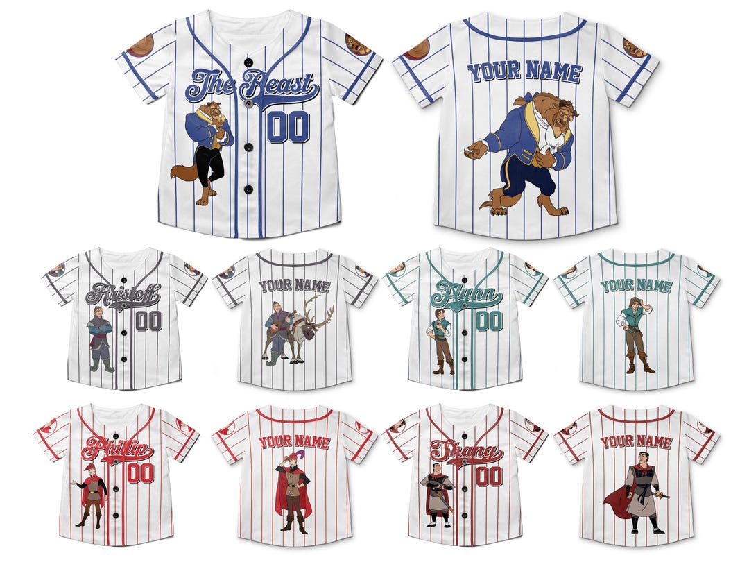 Personalized Disney All Prince Characters Jersey, Disney Birthday Boy ...