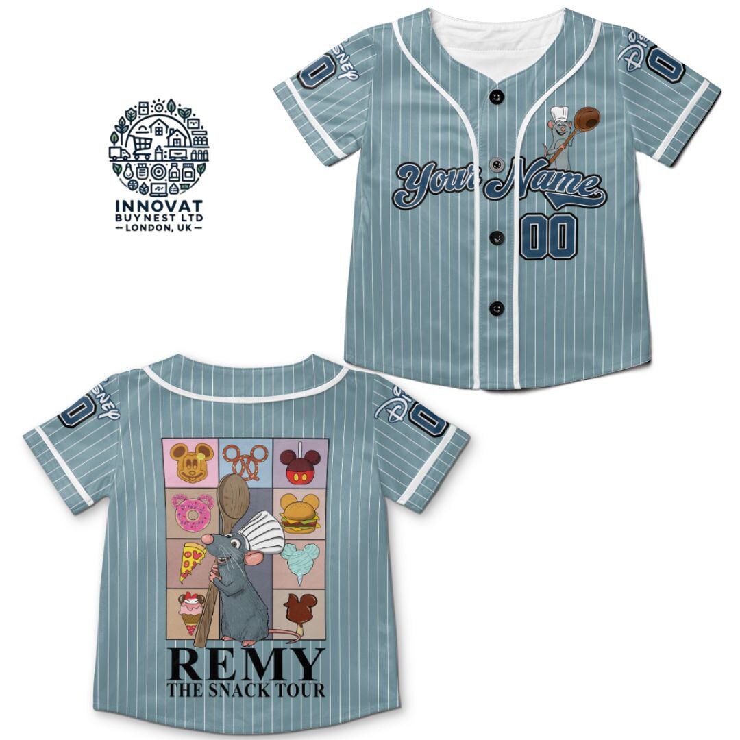 Little Chef Remy Baseball Jersey, Disney Ratatouille Paris France Shirt ...