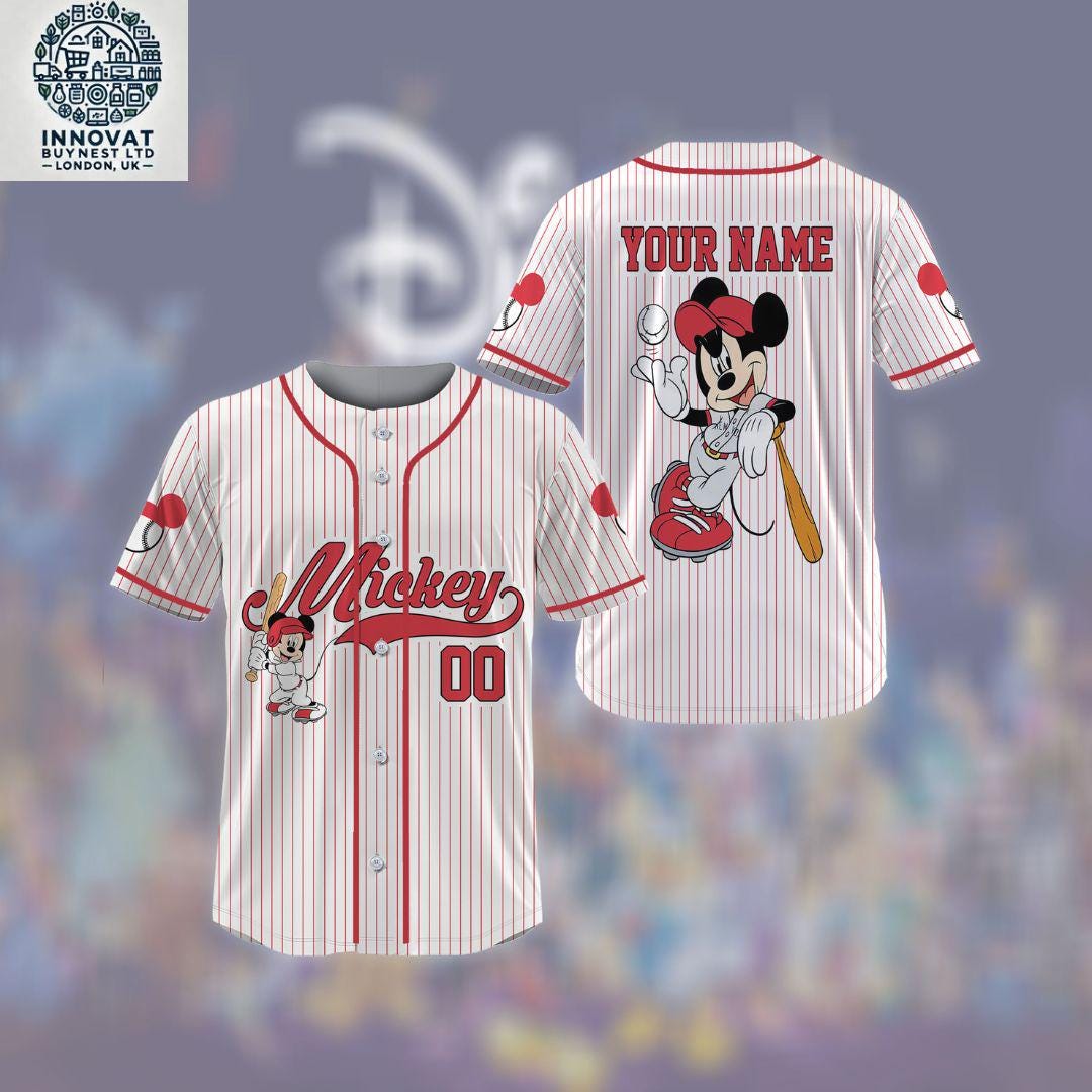 Mickey Mouse Baseball Jersey, Custom Disney Baseball Shirt, Game Day ...