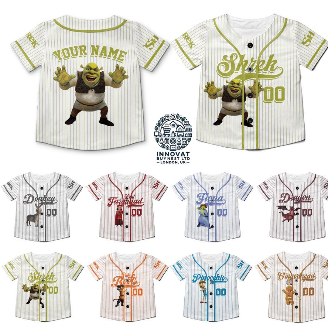 Shrek Funny Shirt, Shrek Fiona Baseball Jerseys, Shrek Can't Today I'm ...