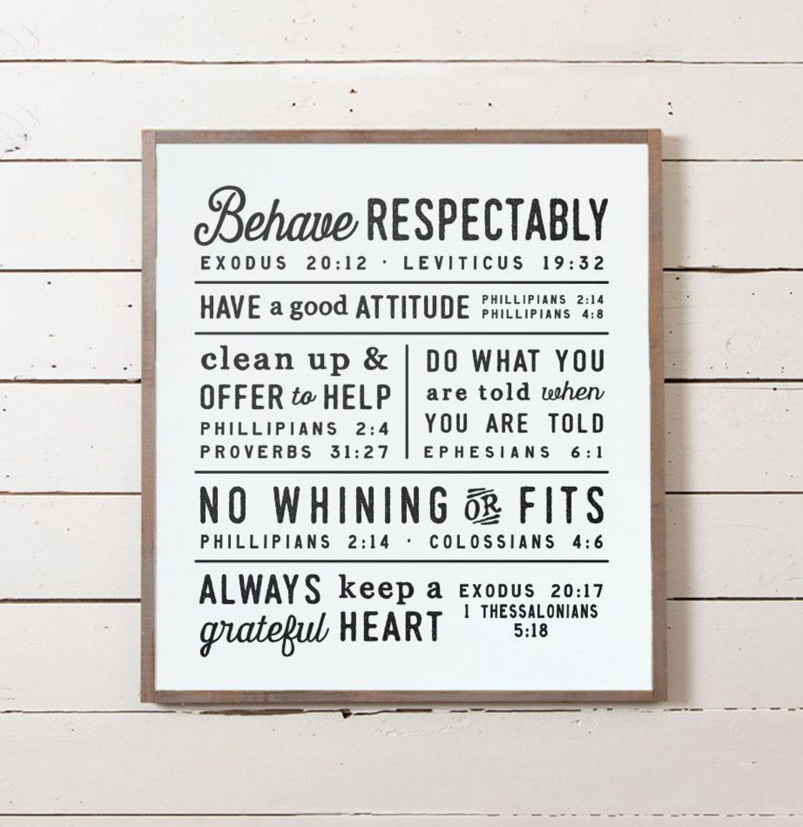 Scripture Family Rules Sign, Christian Home Decor - Etsy