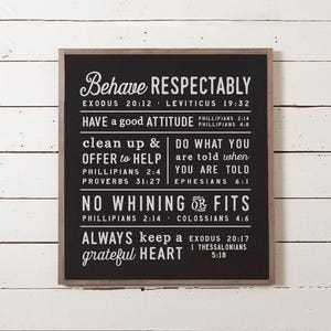 Scripture Family Rules Sign, Christian Home Decor - Etsy