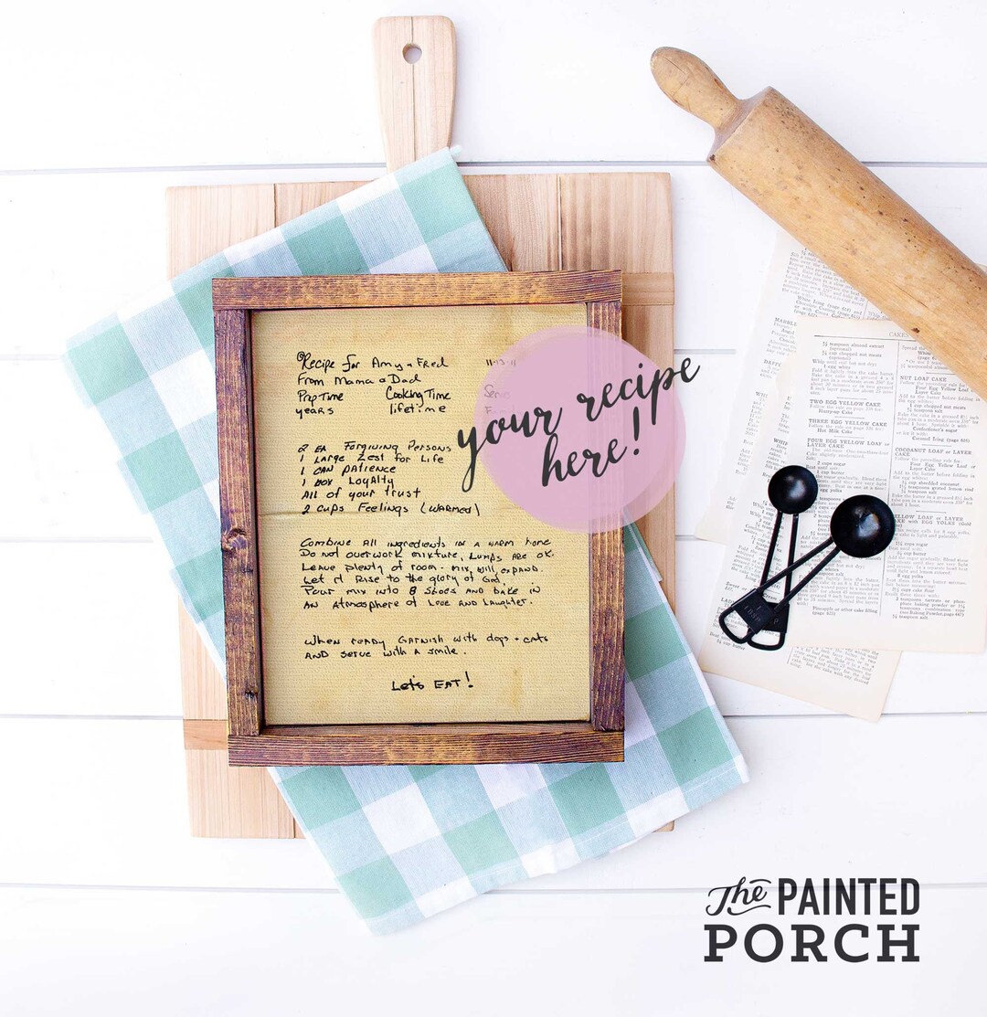 Custom Family Recipe Sign | Family Heirloom Sign, Recipe Wall Sign ...