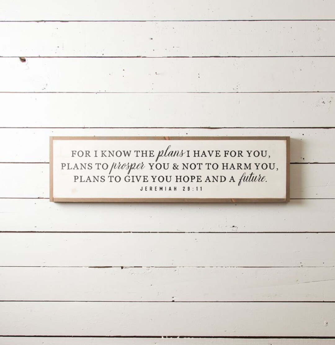 Jeremiah 29 11 Wall Sign, Jeremiah 29 11, Scripture Wall Sign ...