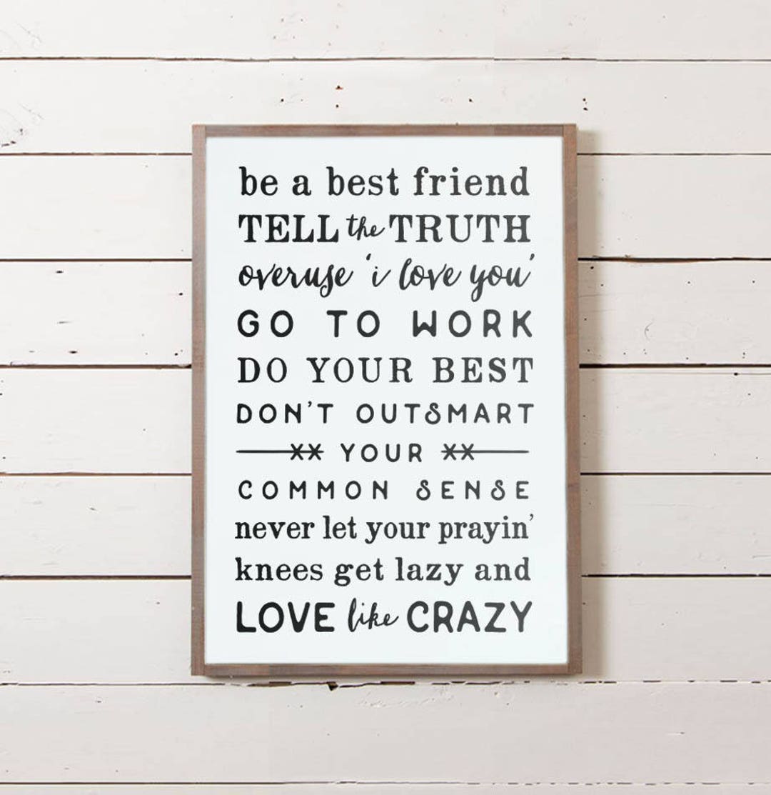 Country Wall Decor, Family Rules Sign, House Rules Sign, Love Sign ...