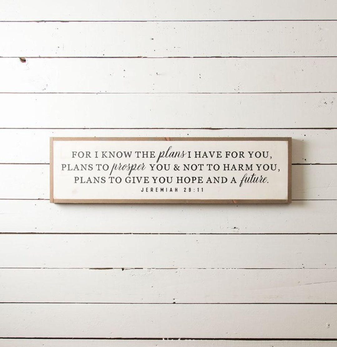 Jeremiah 29 11 Wall Sign, Jeremiah 29 11, Scripture Wall Sign ...
