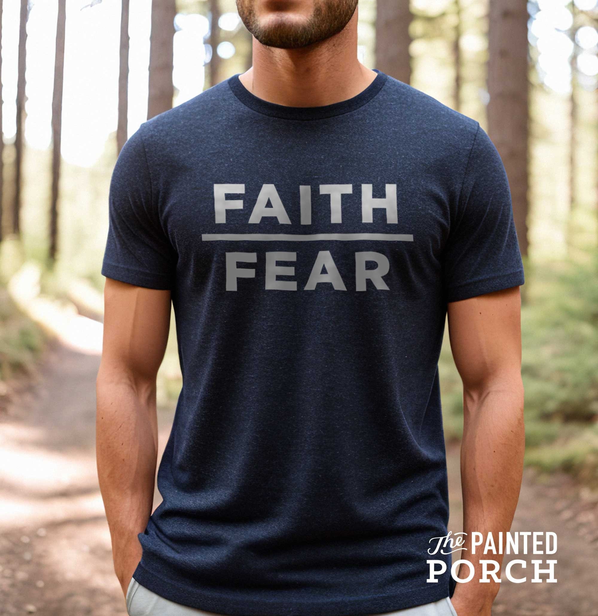 Faith Over Fear Mens Christian Shirt Mens Christian Ts Faith