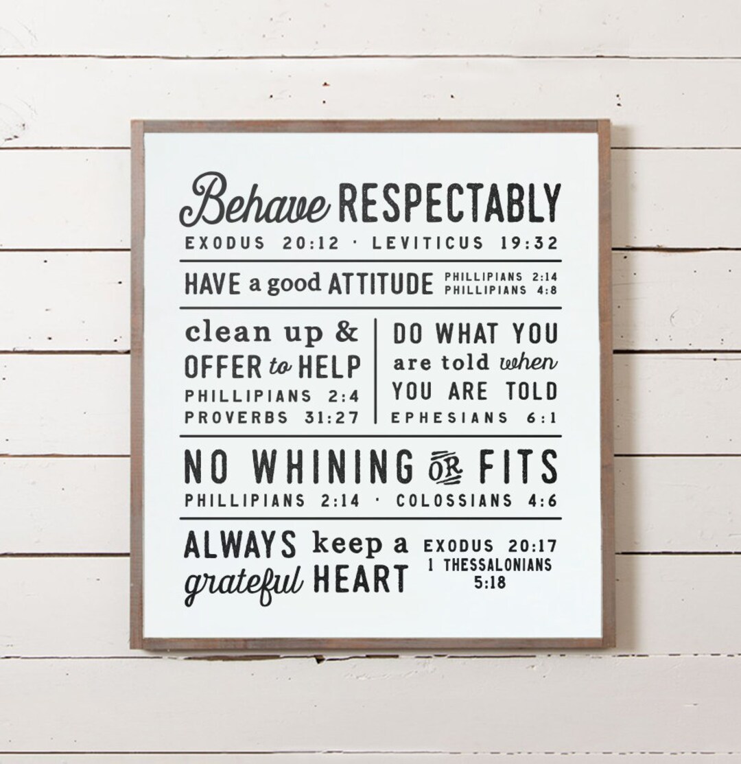 Scripture Family Rules, Kids Rules, House Rules, Bible Verse Sign, Ten ...