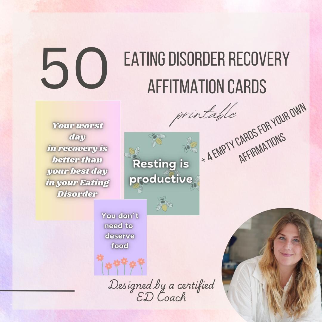 50 Printable Eating Disorder Affirmation Cards - Etsy
