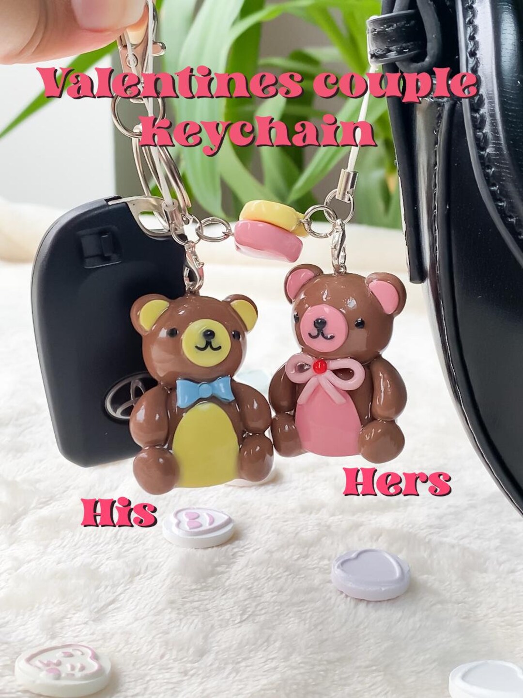 Magnetic Couples Keychain Matching Charms His and Hers Valentines Day ...