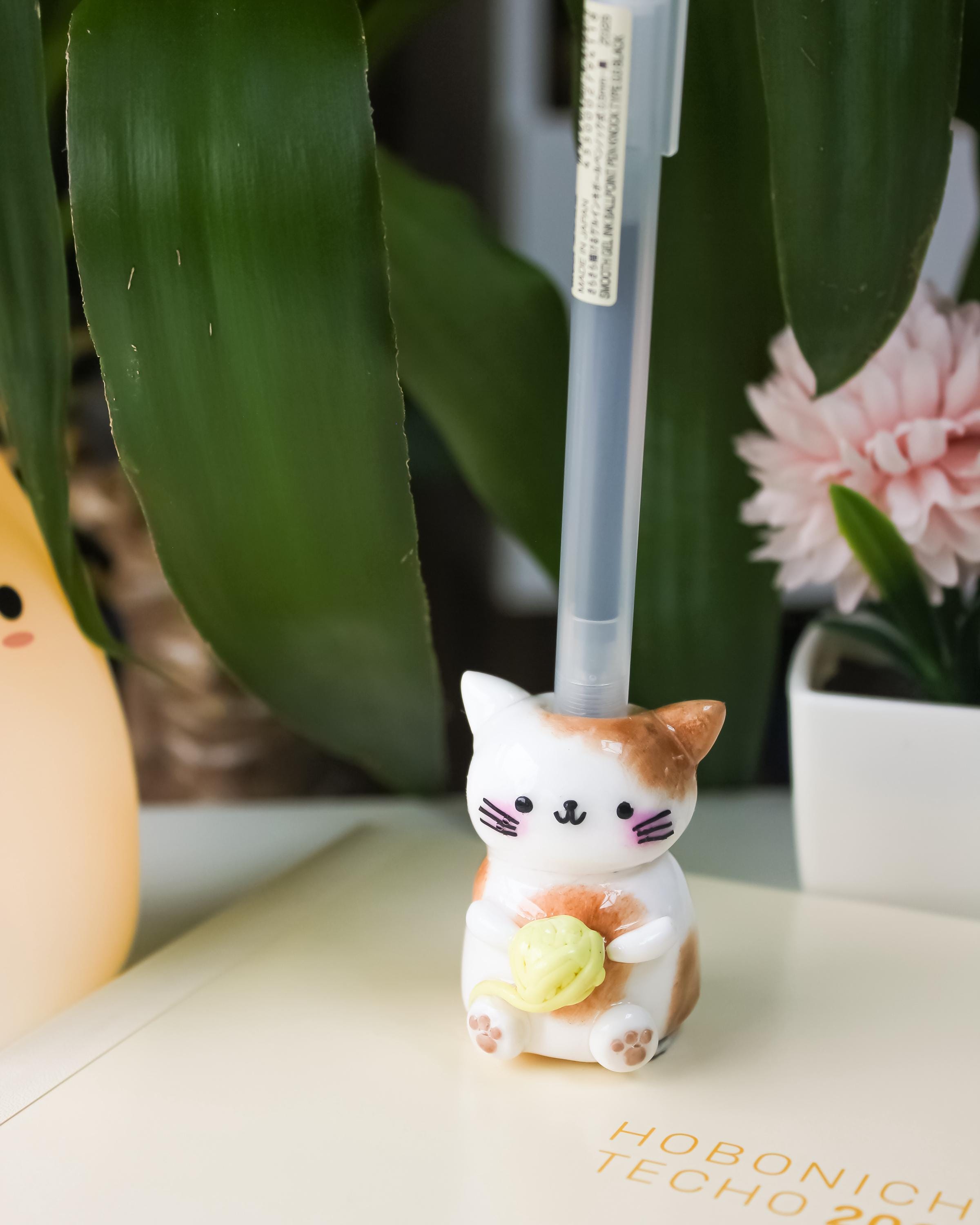 Cosy Kitty Pen Holder, Cat Desk Buddy, Apple Pen Holder, Pencil Holder ...