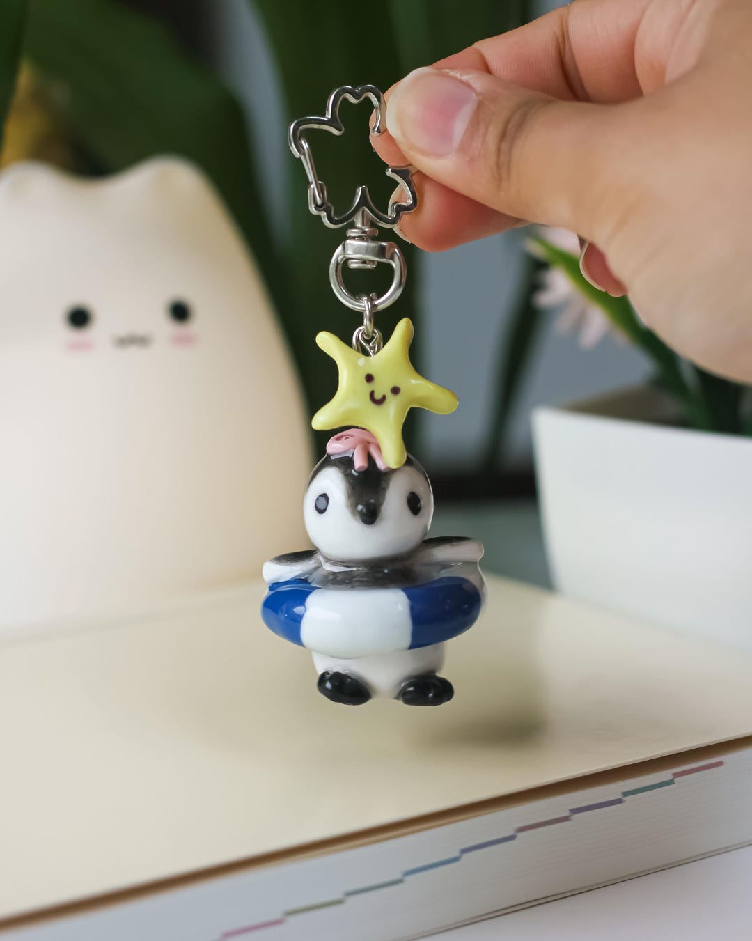 Penguin Keychain, Bag Charm, Kawaii Collectibles, Handmade Polymer Clay ...