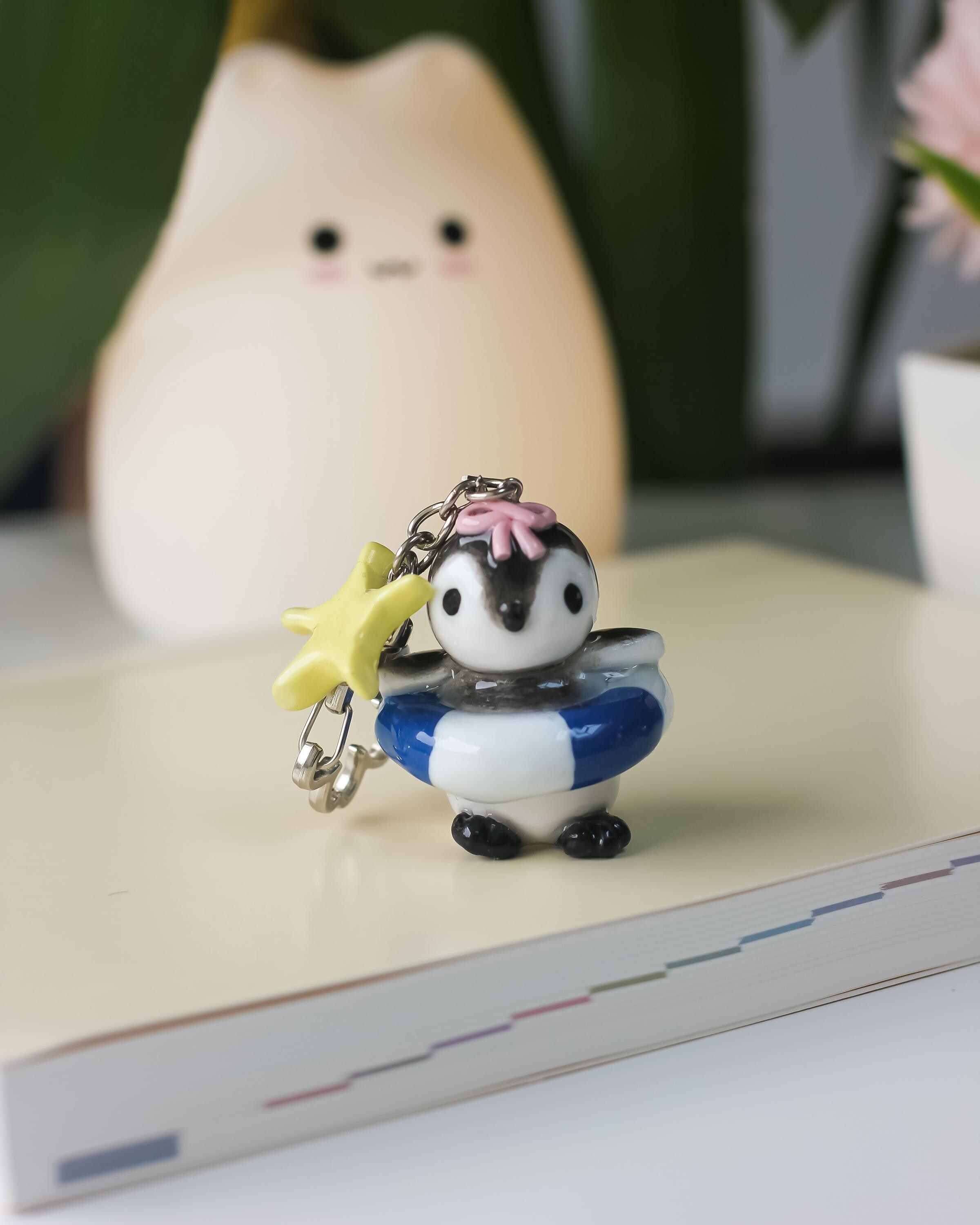 Penguin Keychain, Bag Charm, Kawaii Collectibles, Handmade Polymer Clay ...
