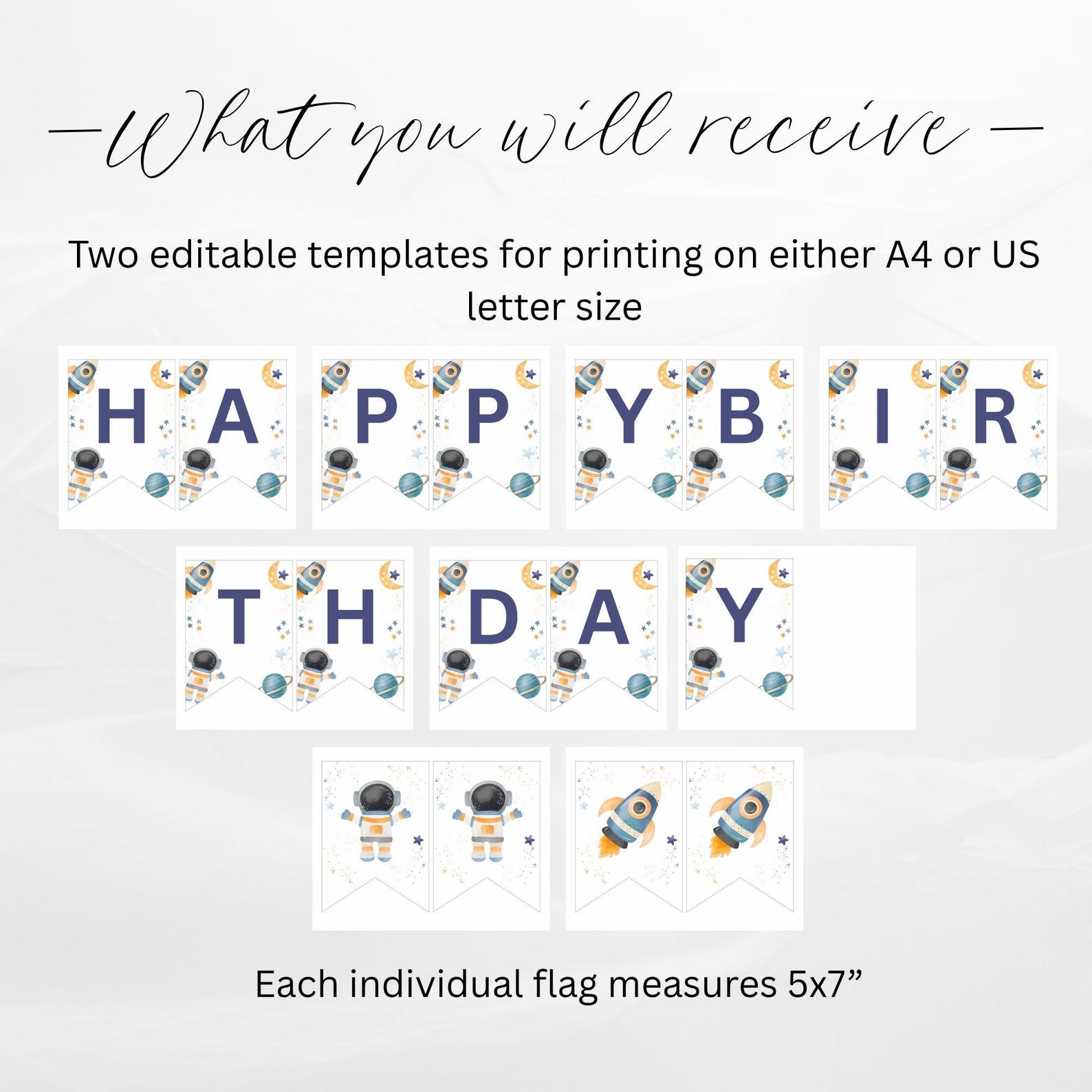 Editable Space Happy Birthday Banner, Outer Space Birthday Printable ...
