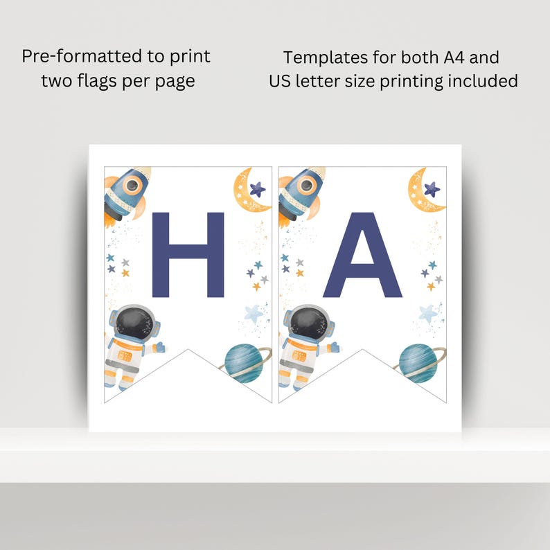 Editable Space Happy Birthday Banner, Outer Space Birthday Printable ...