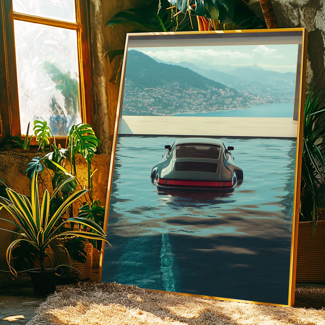 Porsche 911 Submerged in Luxury Pool | Surreal Art Photography With ...