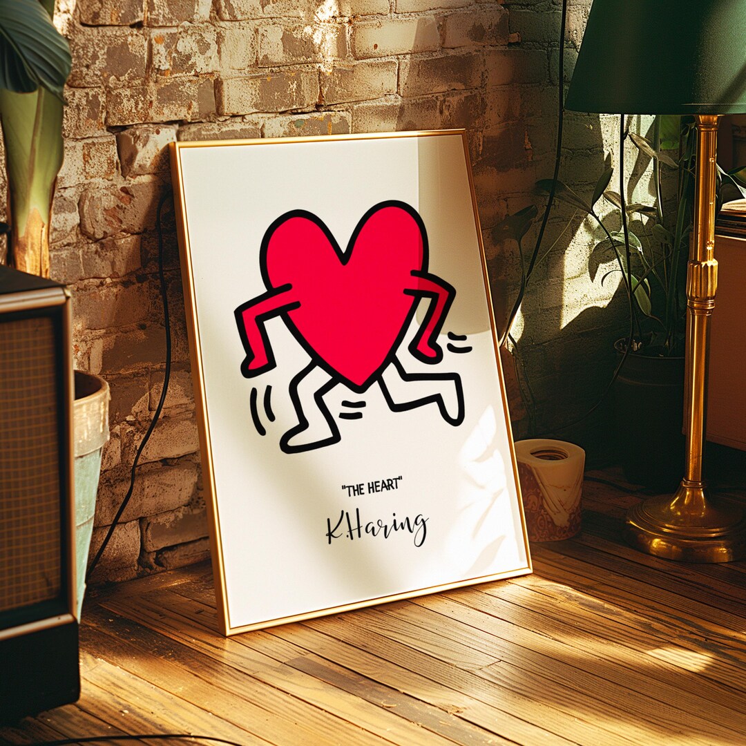 The Heart Keith Haring, Art Poster, Modern Matte Vertical Posters for ...