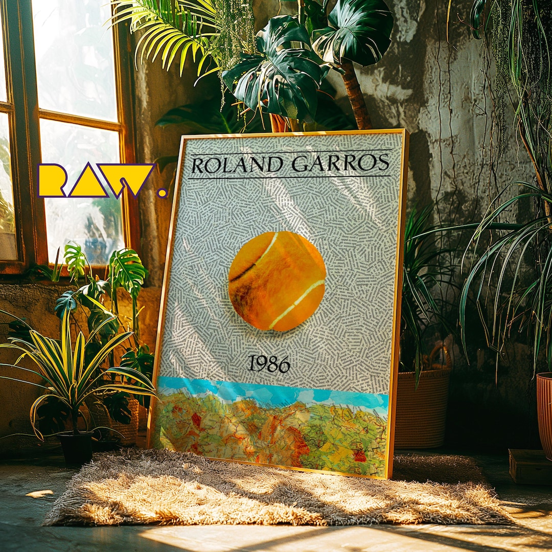 Roland Garros 1986 Tennis Poster Vintage French Art Print, Tennis Fan ...