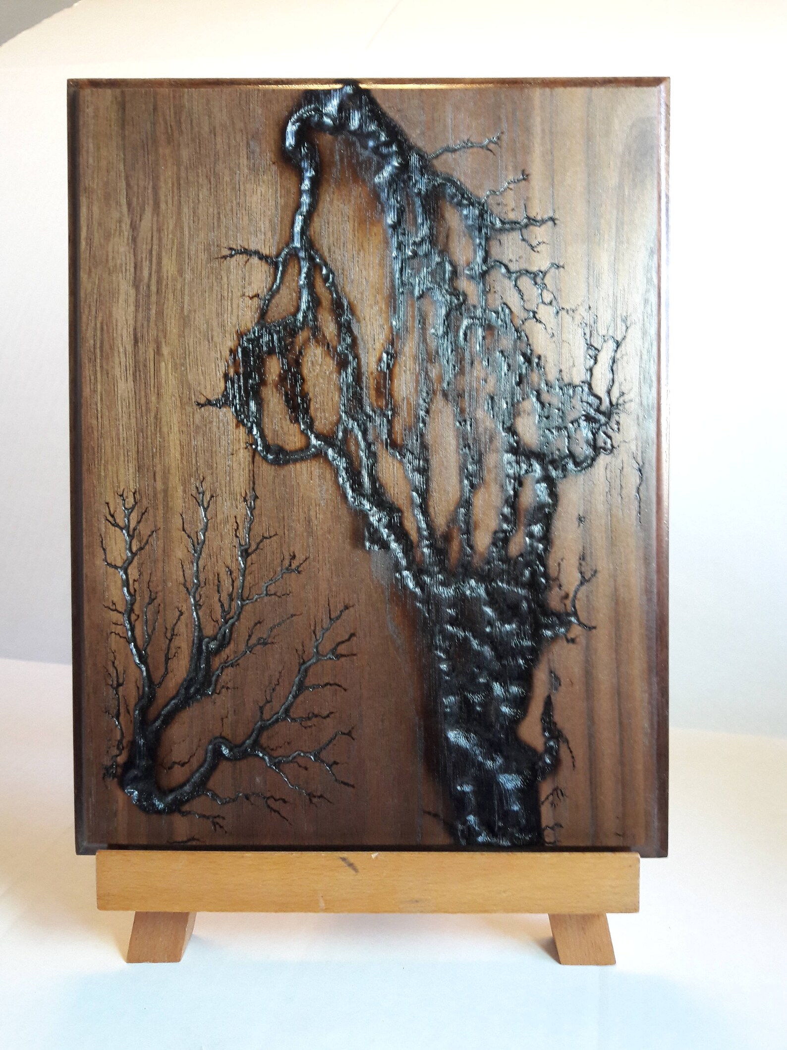 Fractal Burning Wood Art Wood Wall Art Lichtenberg figures | Etsy