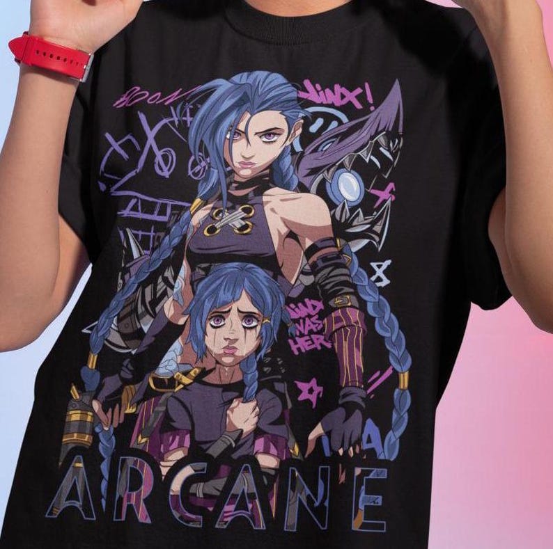 Jinx Arcane T-shirt - League of Legends Gamer Tee - Etsy