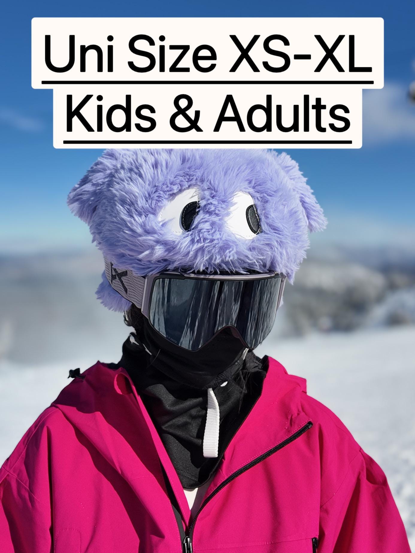 Ski & Snowboard Bike Helmet Cover Plush Fluffy Puppy, Uni Size Hood Hat ...