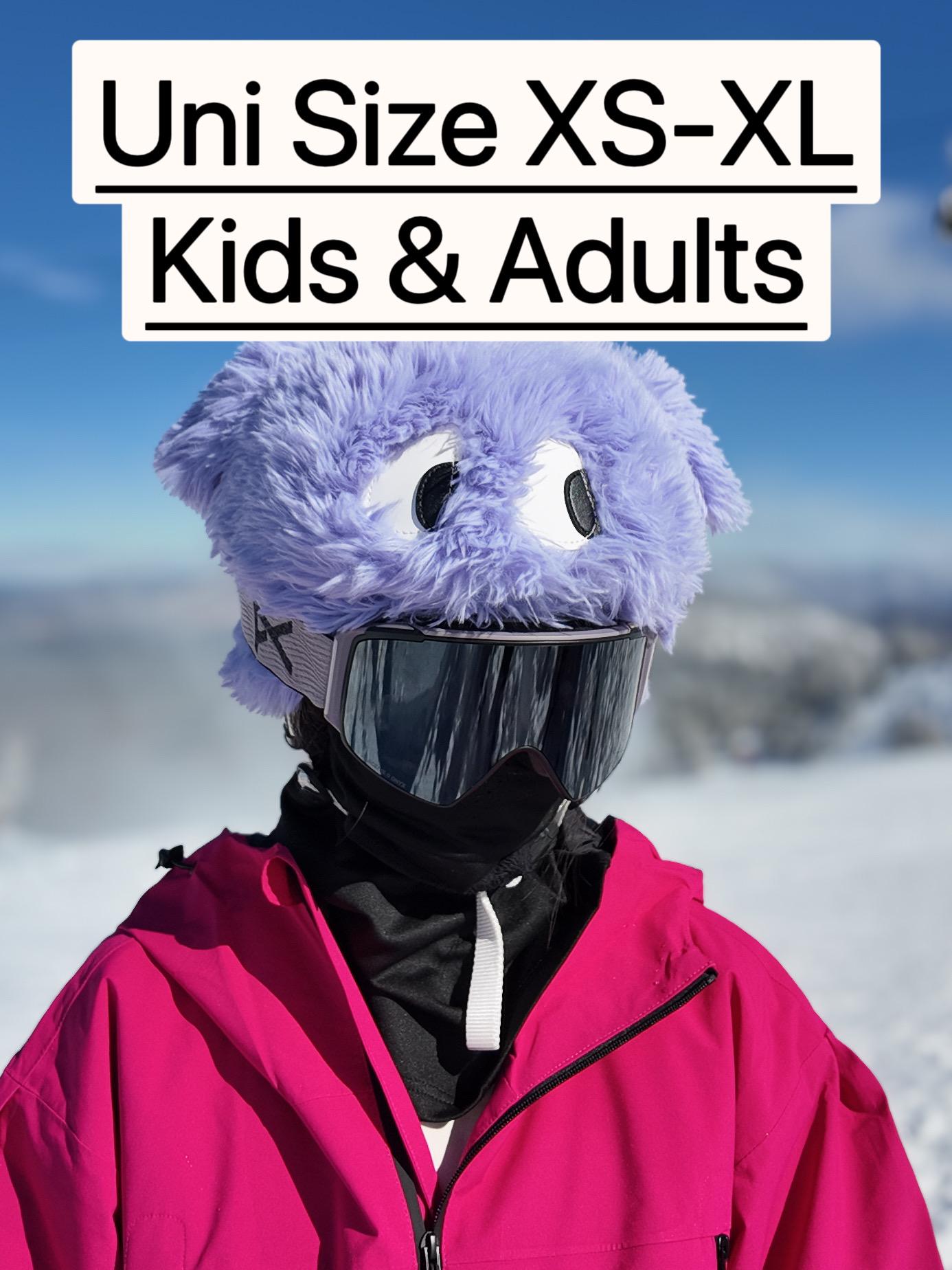 Ski & Snowboard Bicycle Helmet Cover Plush Fluffy Puppy, Uni Size Hood ...