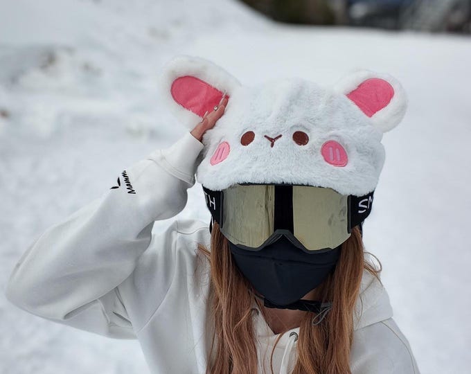 Kitty Bunny Kid Size Ski Helmet Cover, Snowboard Helmet Cover, Bike ...