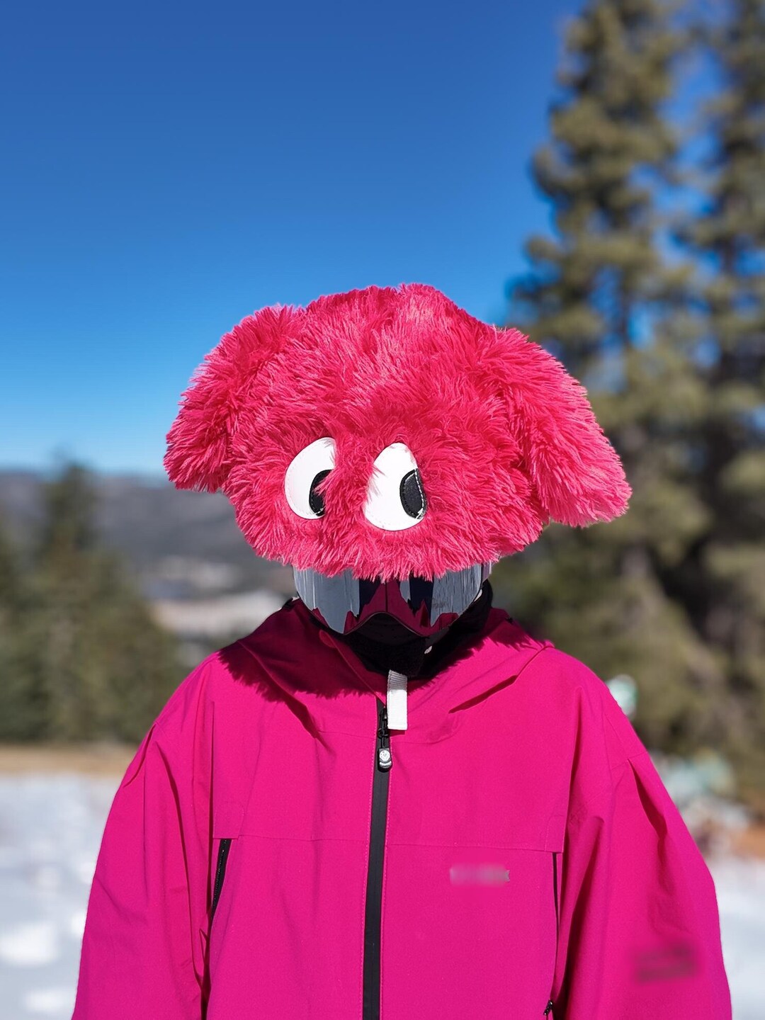 Ski & Snowboard Bicycle Helmet Cover Plush Fluffy Puppy, Uni Size Hood ...