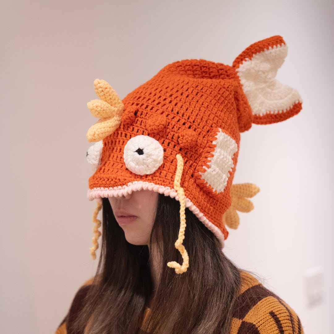 Crochet Knitted Pokemon Magikarp Magic Fish Hat, Beanie, Hand-made ...