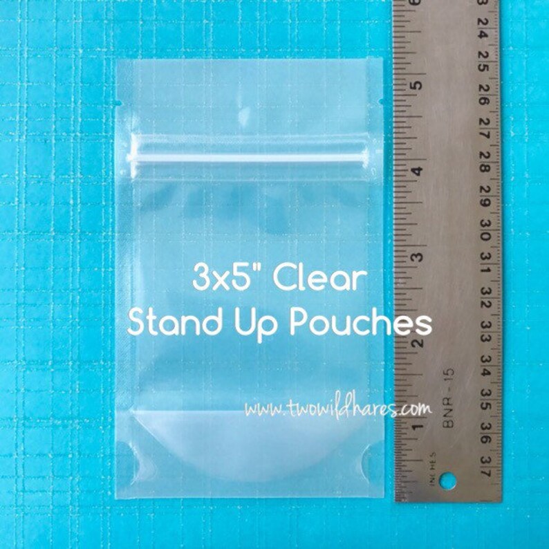 100-3x5" MINI Sample Size STAND UP Pouches, Clear, Heavy Duty, Tear ...