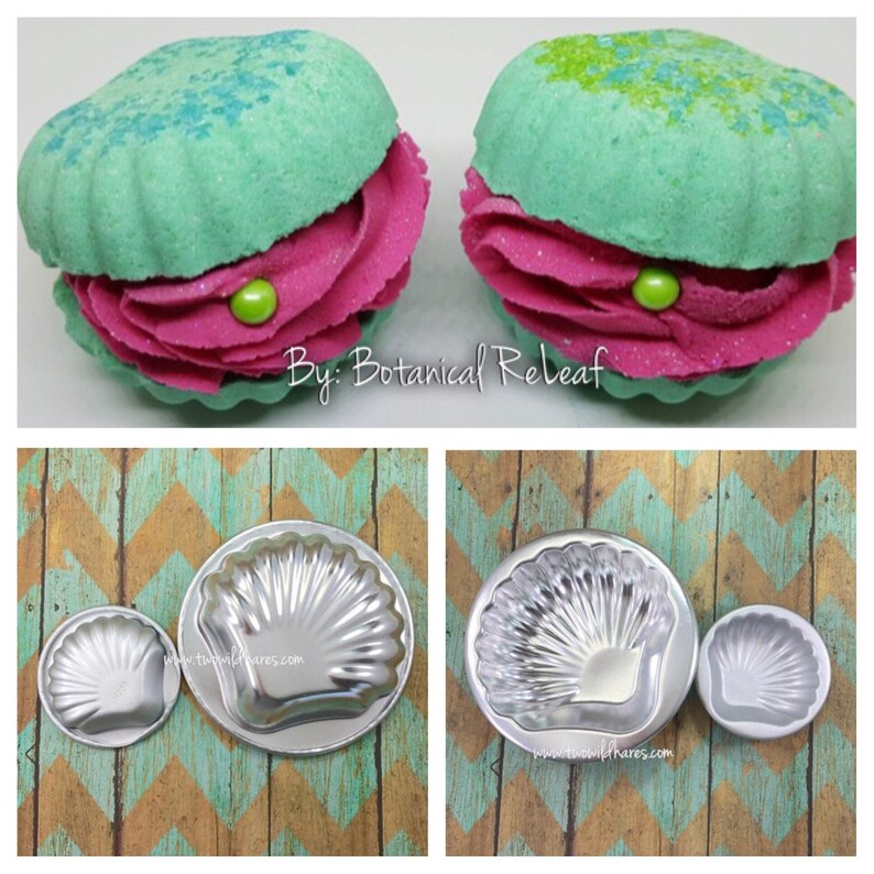 CLAMSHELL Bath Bomb & Baking Mold Set, Large (4") and Small ( 2 1/4 ...