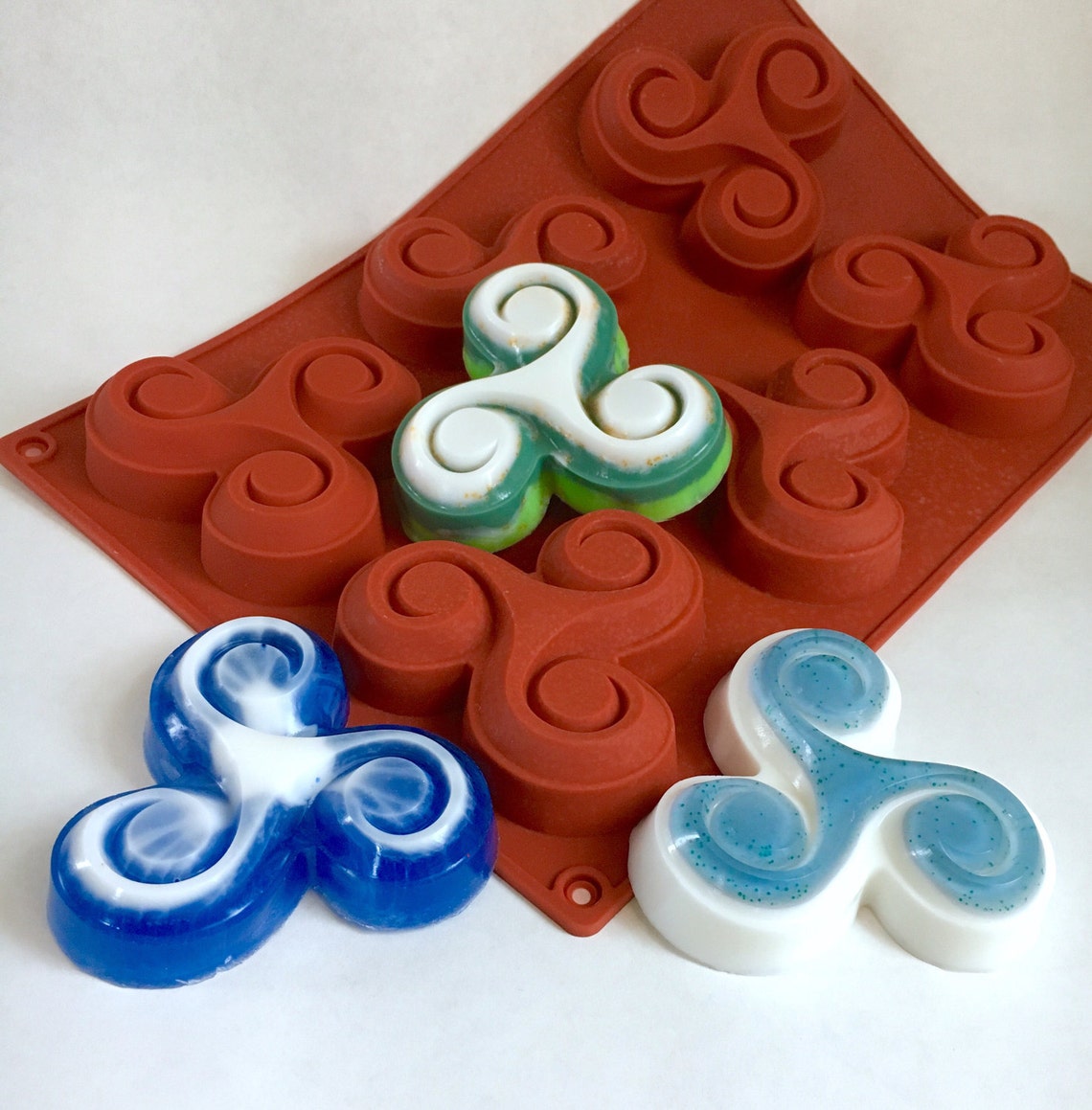 SWIRLING EDDY Silicone Mold Fidget Spinner Triskelion - Etsy