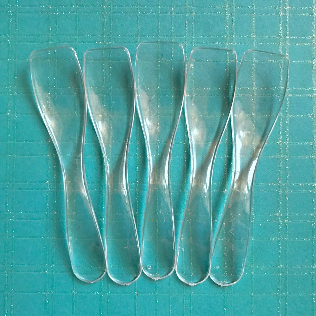 50- 2.75" Curvy Clear Cosmetic Spoons, Sugar Scrub, Body Butter, Bath ...