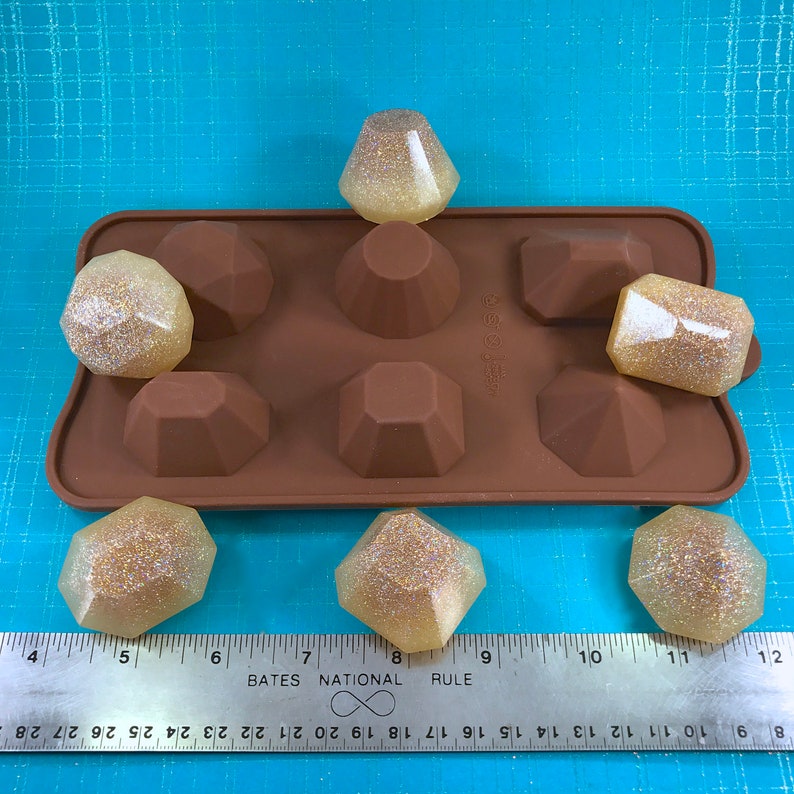 BLING 6 Gemstone Mini Mold, Silicone, Faceted Gem Shapes! DIY Soap ...