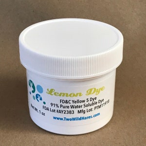 1oz. LEMON Bath Bomb DYE, Batch Certified, FD&C Yellow 5, Cosmetic ...