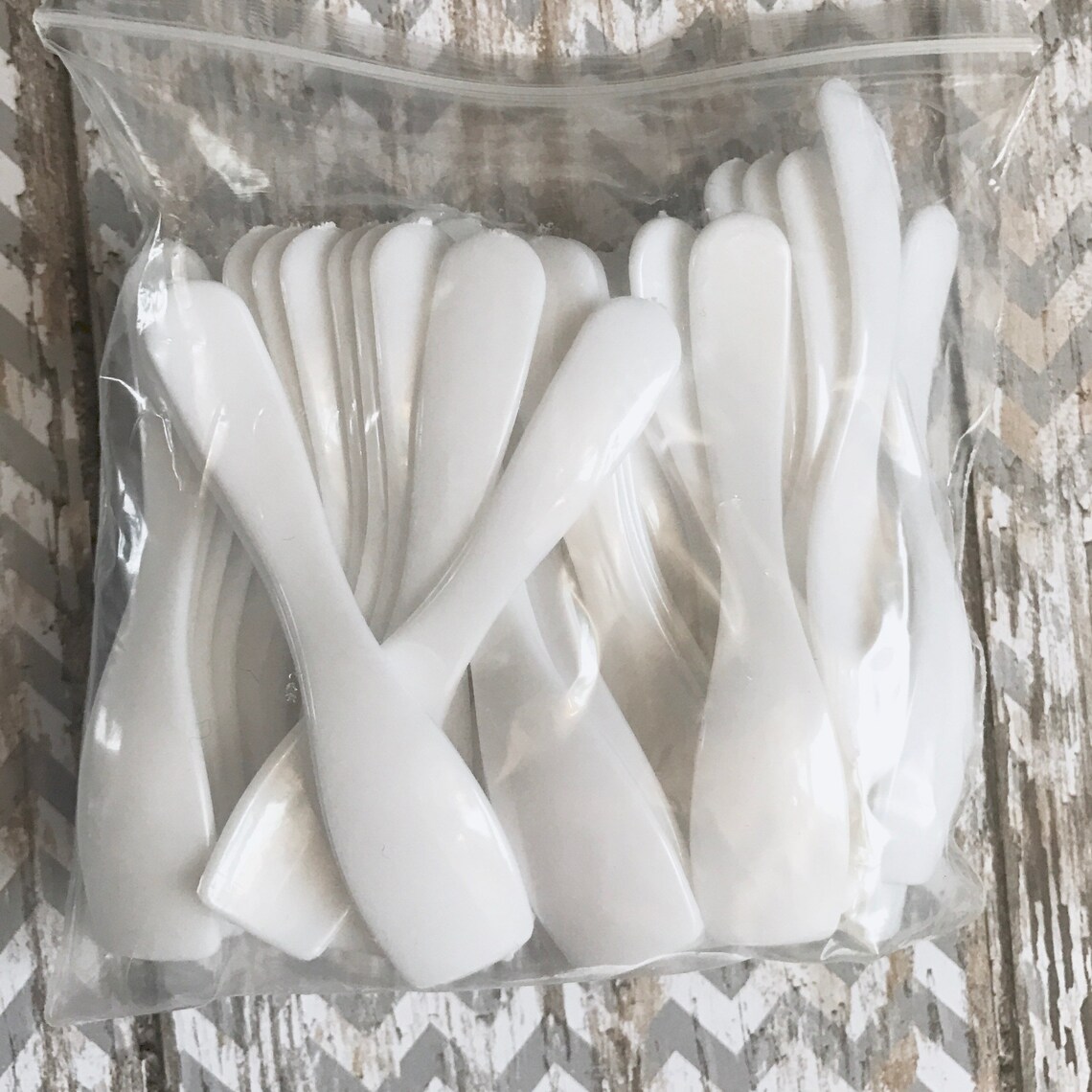 50 2.75 Curvy White Cosmetic Spoons Sugar Scrub Body | Etsy