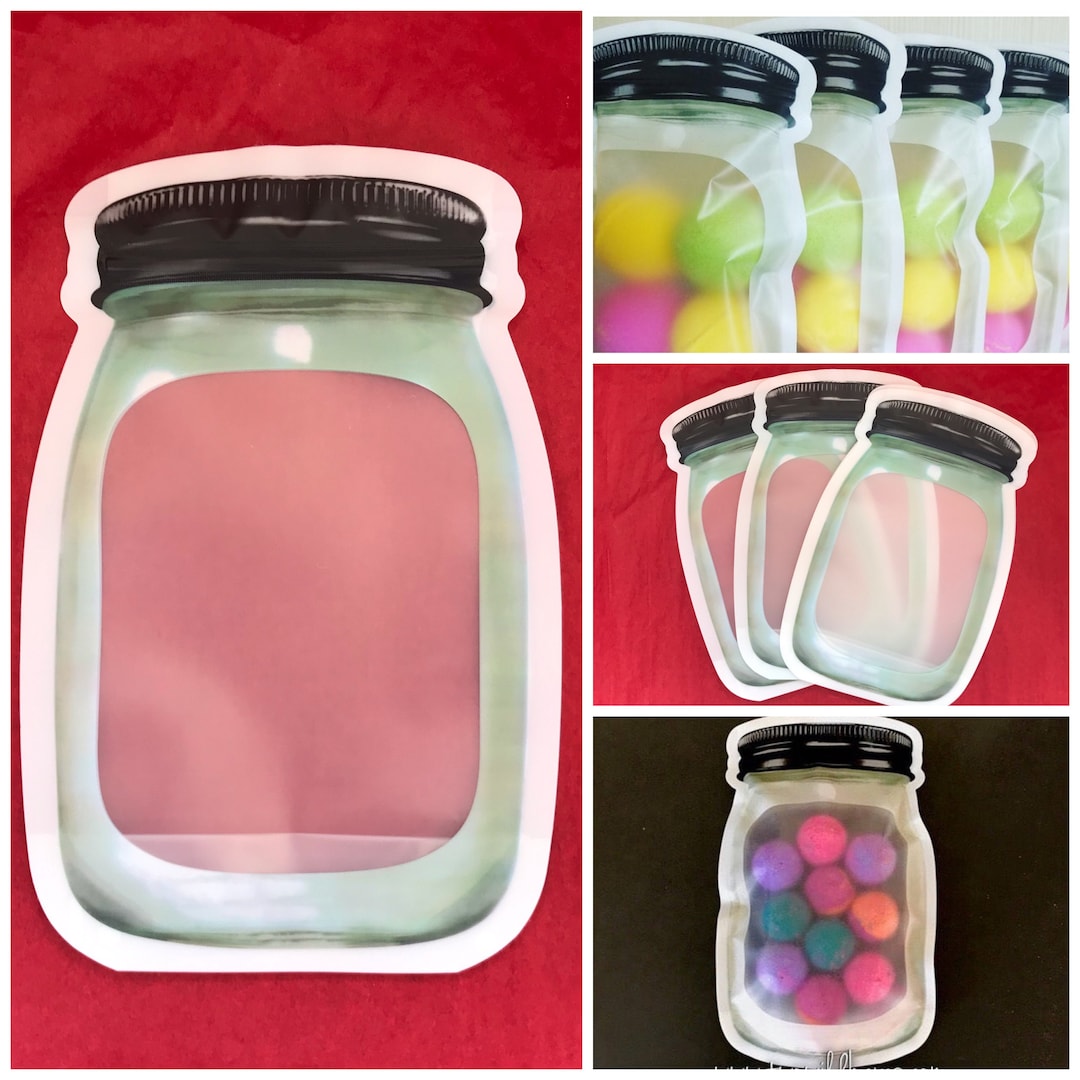 12-med MASON Jar Bags (5.25x7.87"), Stand up Pouches, Impulse Sealable ...