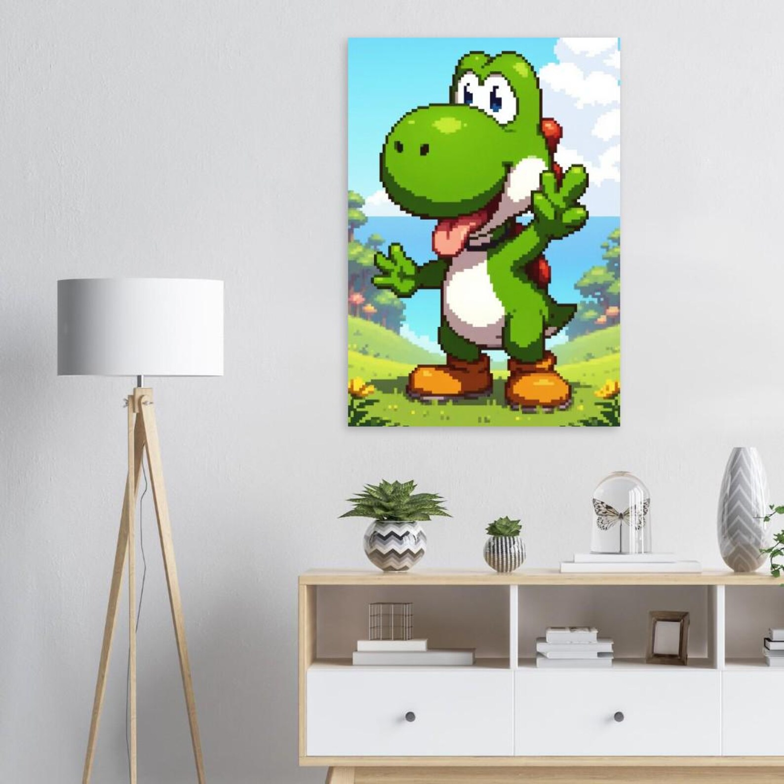Retro Pixel Art Yoshi Poster | Classic Nintendo Wall Art | Yoshi Pixel ...