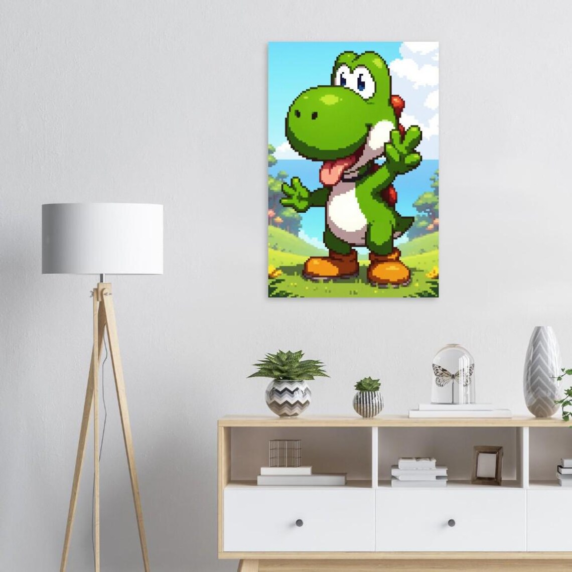Retro Pixel Art Yoshi Poster | Classic Nintendo Wall Art | Yoshi Pixel ...