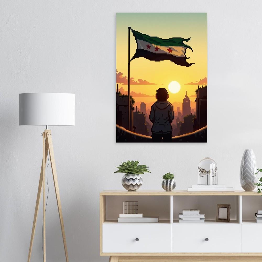 Pixel Art Syrian Flag Poster | Unique Middle Eastern Pixel Print - Etsy