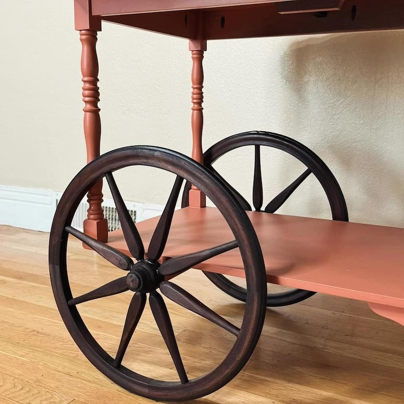 Victorian Style Wooden Tea Cart: Vintage English Bar Cart, 1900s - Etsy