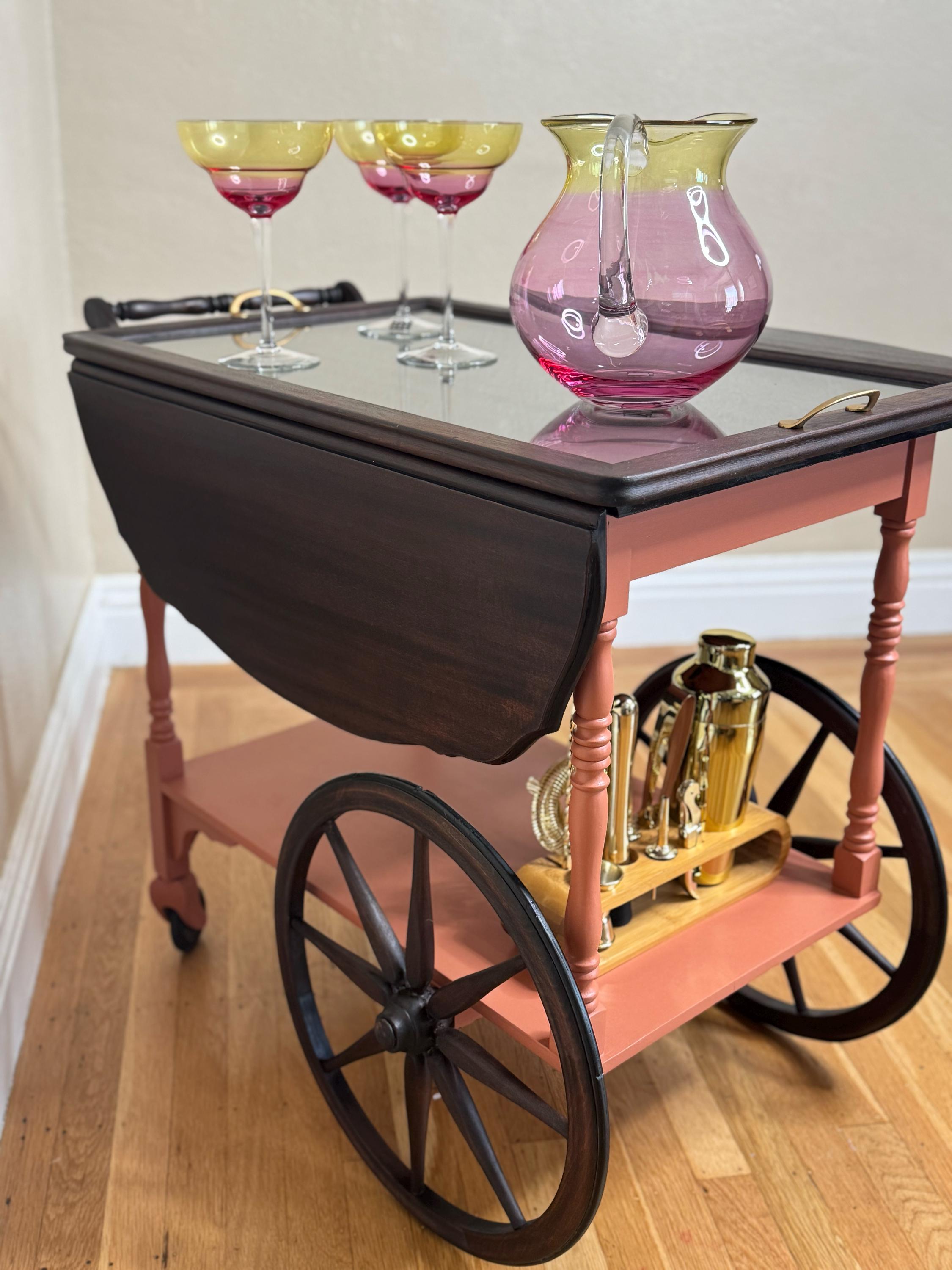 Victorian Style Wooden Tea Cart: Vintage English Bar Cart, 1900s - Etsy