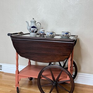 Victorian Style Wooden Tea Cart: Vintage English Bar Cart, 1900s - Etsy
