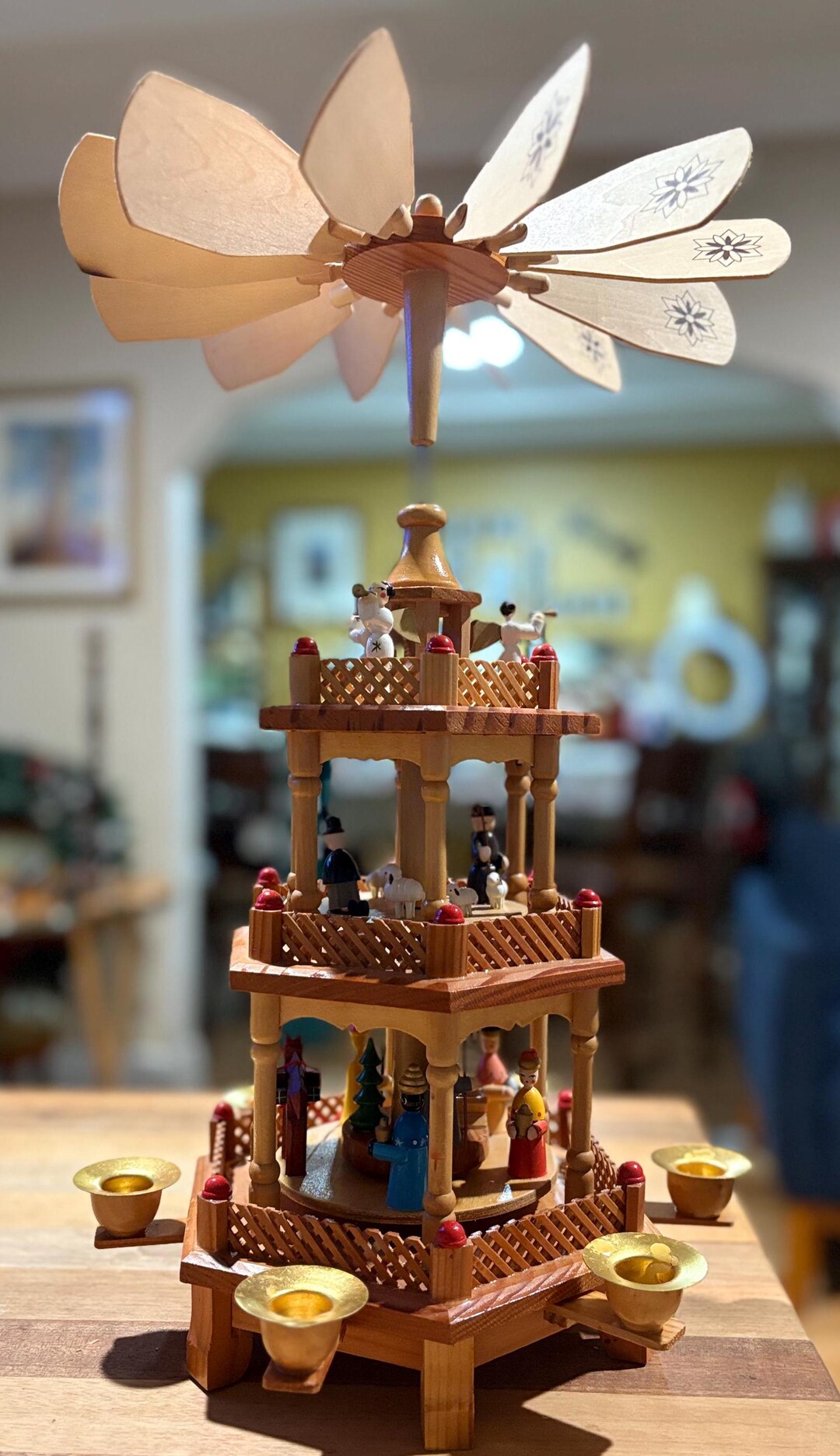 Vintage German 3 Tier Pyramid Nativity Carousel Weihnachts Christmas ...