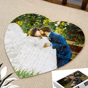 Heart Puzzle Wedding Anniversary Gift | Custom Jigsaw Love 20cm X 20cm ...