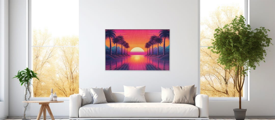 Miami Mirage – Synth Sunset: Synthwave Sunset Art - 80s Aesthetic - Etsy